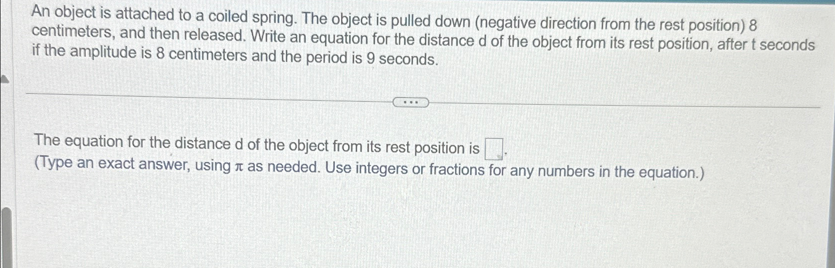 Solved An object is attached to a coiled spring. The object | Chegg.com