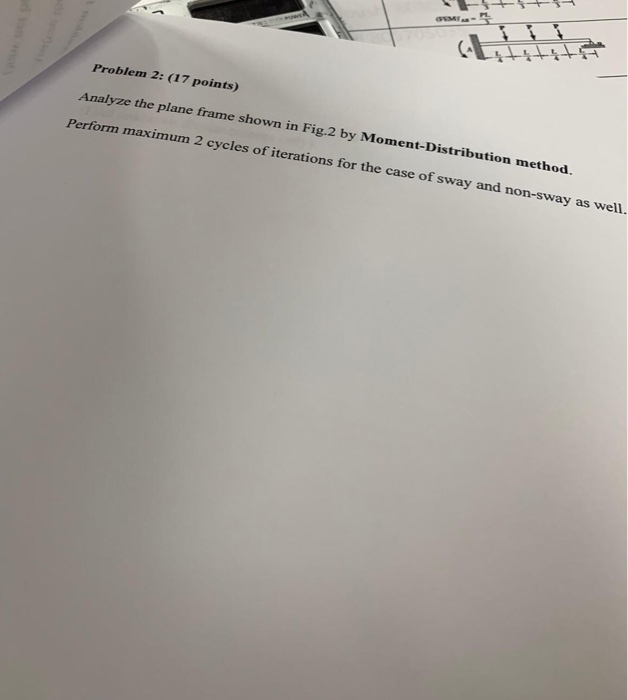 Solved Problem 2: (17 points) Analyze the plane frame shown | Chegg.com