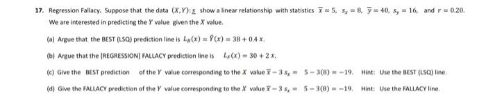 Solved 13. Regression Fallacy. Historically, | Chegg.com