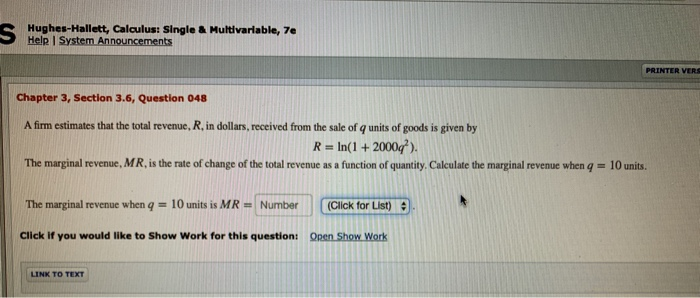 Solved Hughes-Hallett, Calculus: Single & Multivariable, 7e | Chegg.com