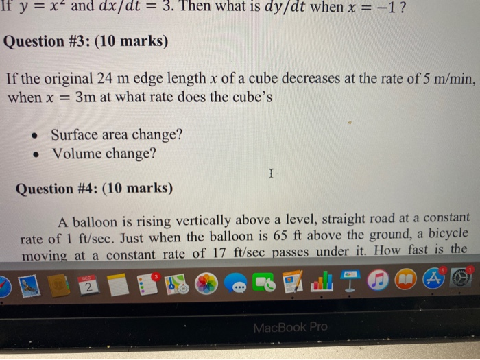Solved Il y = x4 and dx/dt = 3. Then what is dy/dt when x = | Chegg.com