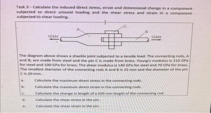 Solved Task 3 - Calculate the induced direct stress, strain | Chegg.com