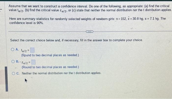 Solved Assume that we want to construct a confidence | Chegg.com