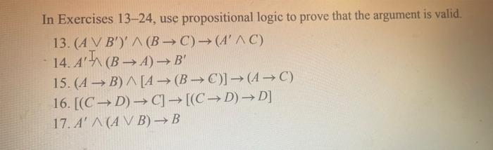Solved In Exercises 13−24 Use Propositional Logic To Prove 0599