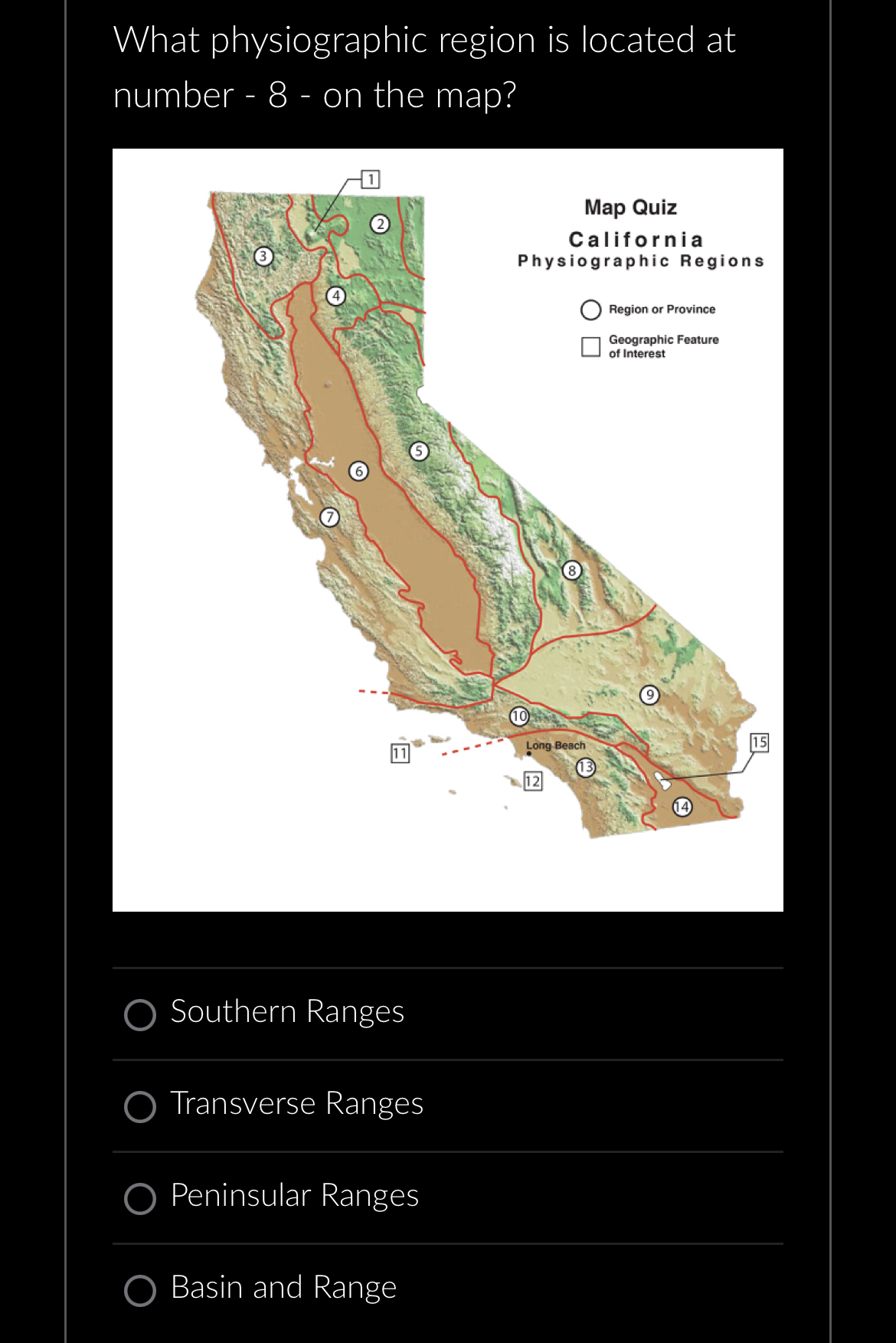 Solved What physiographic region is located at number - 8 - | Chegg.com