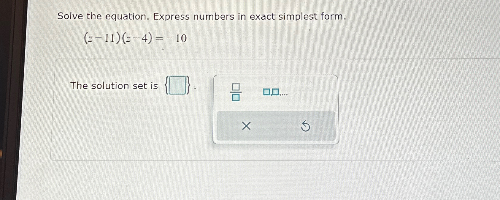Solved Solve the equation. Express numbers in exact simplest | Chegg.com