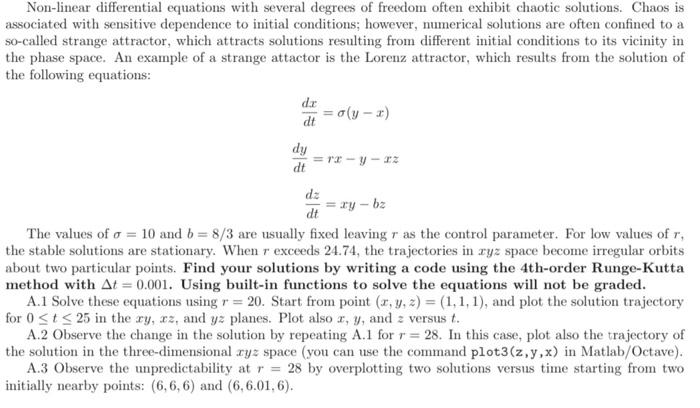 Solved (programming problem)Non-linear differential | Chegg.com