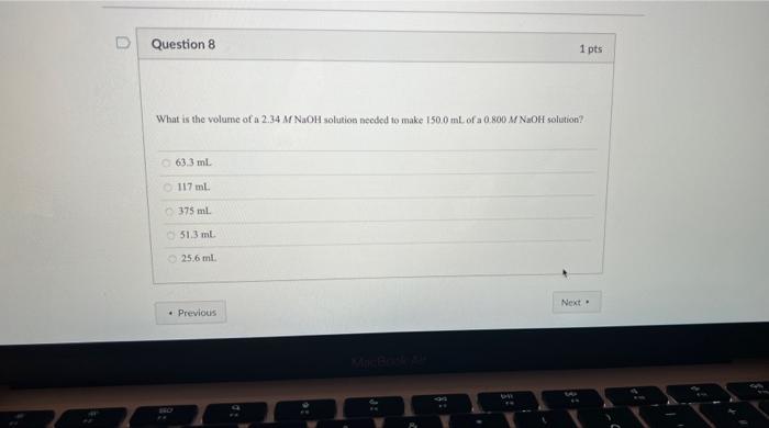 Solved What is the volume of a 2.34MNaOH solution needed to | Chegg.com