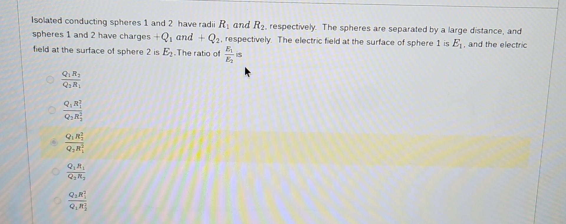 Solved Isolated conducting spheres 1 and 2 have radii R1 and | Chegg.com