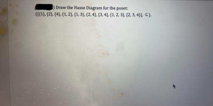 Solved Draw the Hasse Diagram for the poset: | Chegg.com