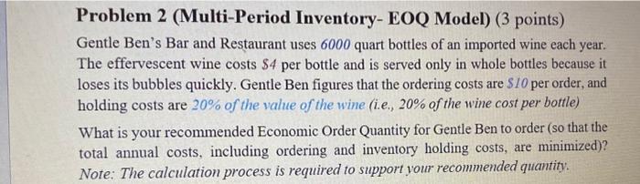Solved Problem 2 Multi Period Inventory Eoq Model 3 3241