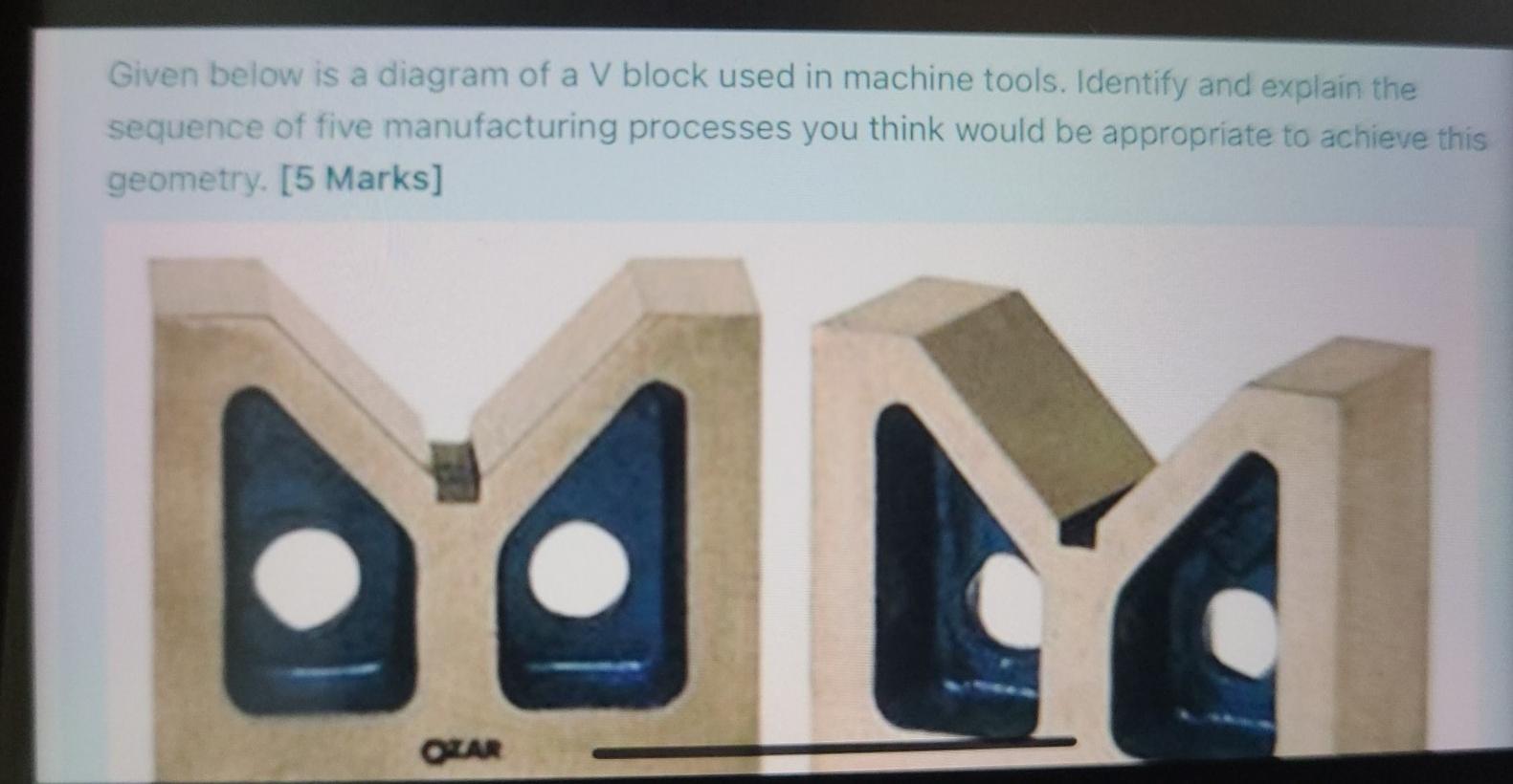 Solved Given below is a diagram of a V block used in machine | Chegg.com