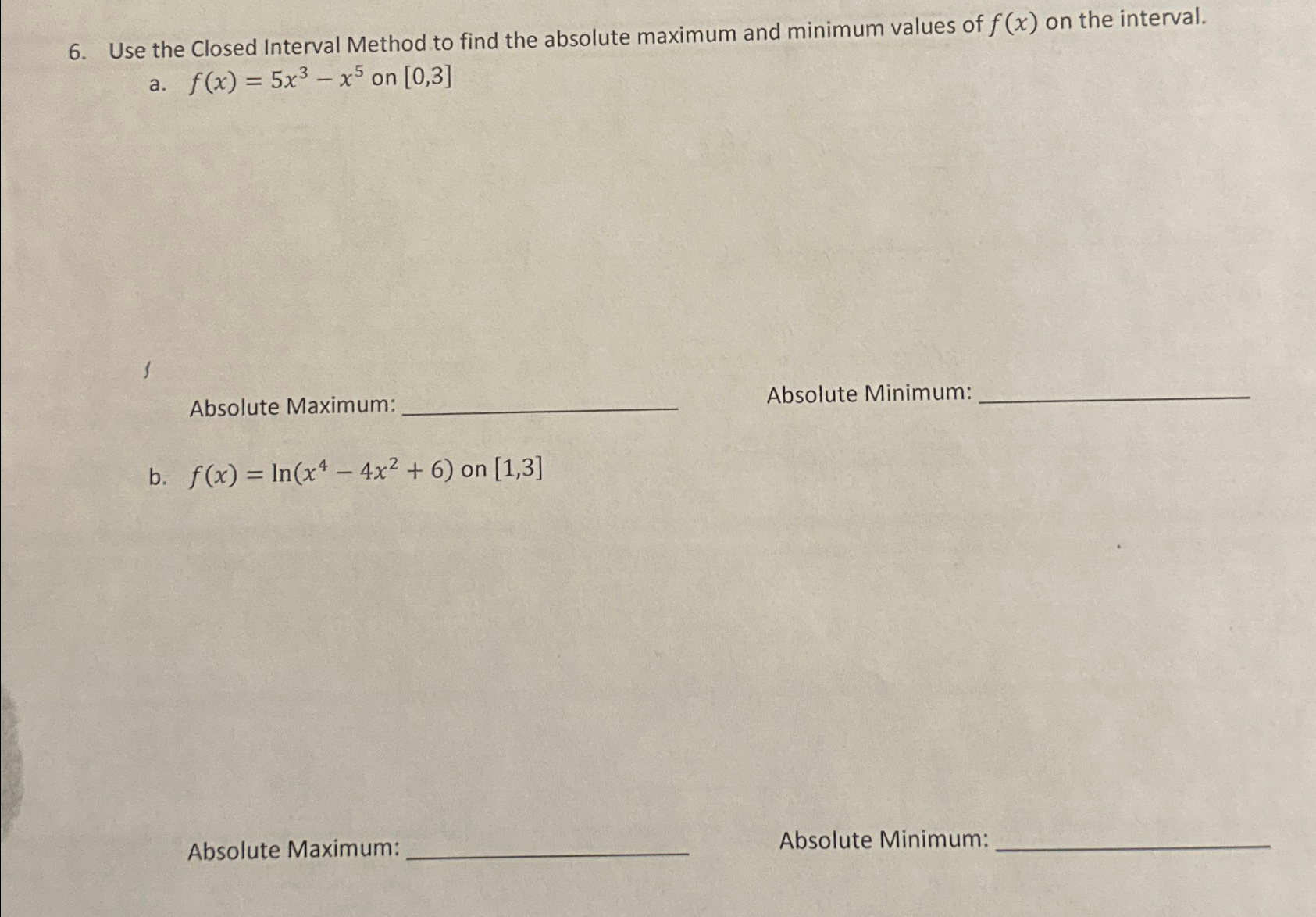 Solved Use the Closed Interval Method to find the absolute | Chegg.com