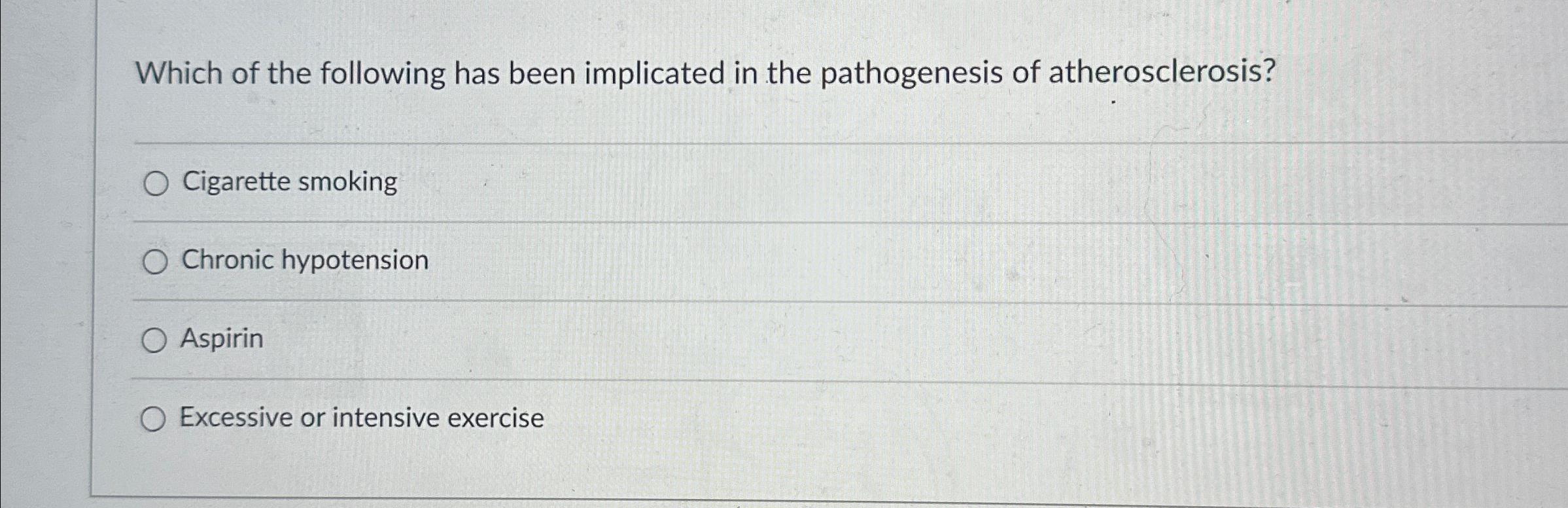 Solved Which of the following has been implicated in the | Chegg.com