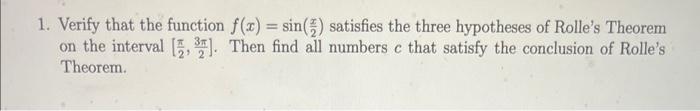 Solved 1. Verify that the function f(x)=sin(2x) satisfies | Chegg.com