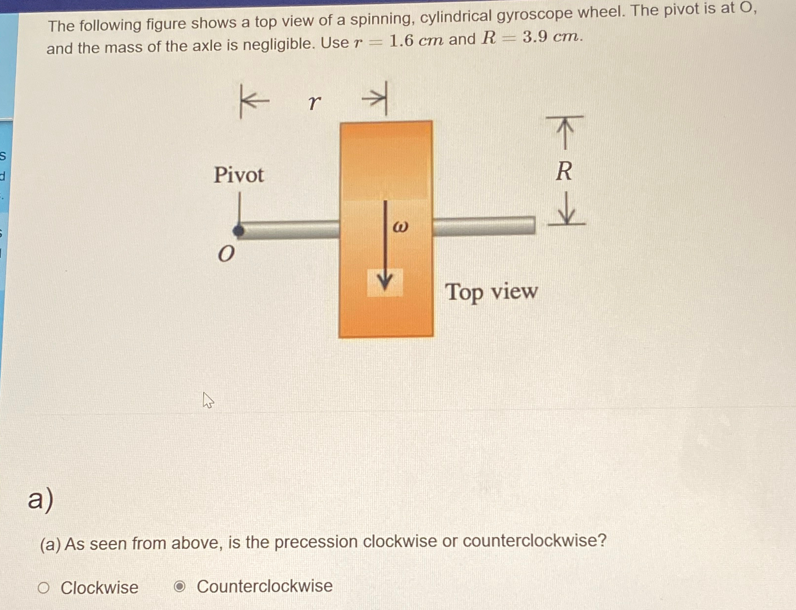Solved The following figure shows a top view of a spinning, | Chegg.com