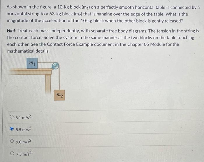 Solved As shown in the figure, a 10-kg block (m) on a | Chegg.com