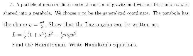Solved A particle of mass m slides under the action of | Chegg.com