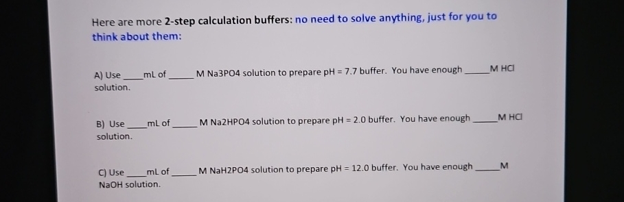 Solved Here are more 2-step calculation buffers: no need to | Chegg.com