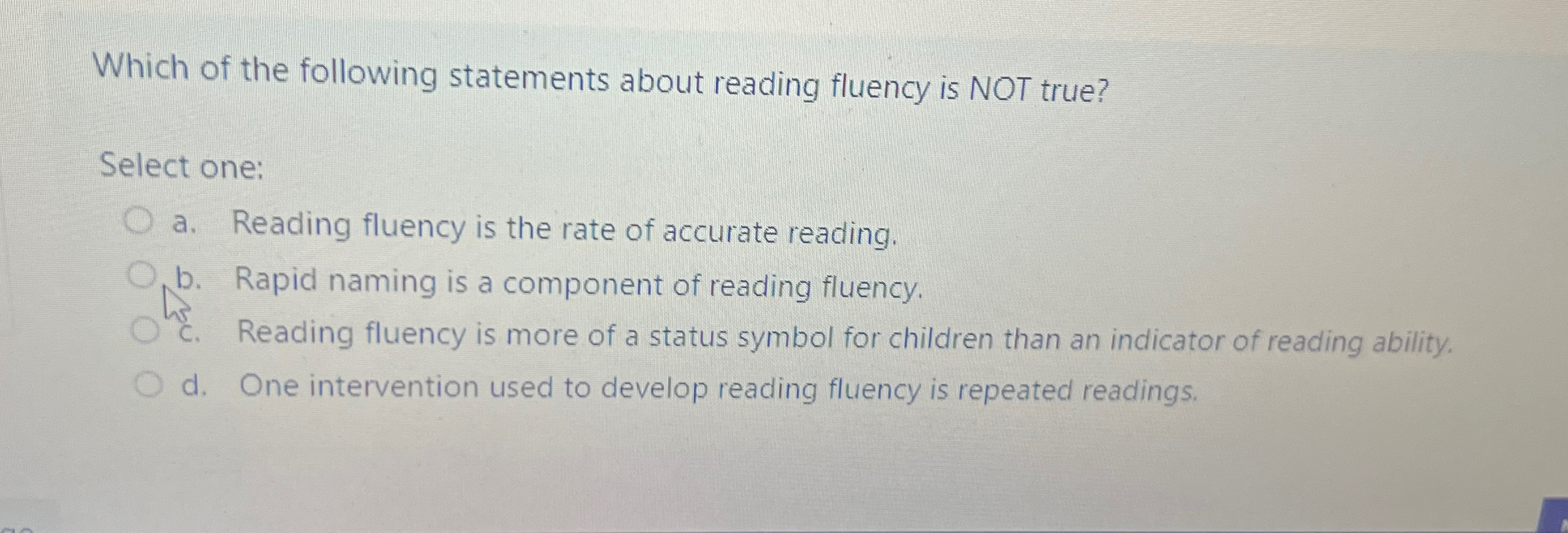 Solved Which of the following statements about reading | Chegg.com
