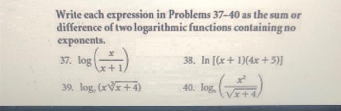 Solved Write each expression in Problems 37−40 as the sum or | Chegg.com