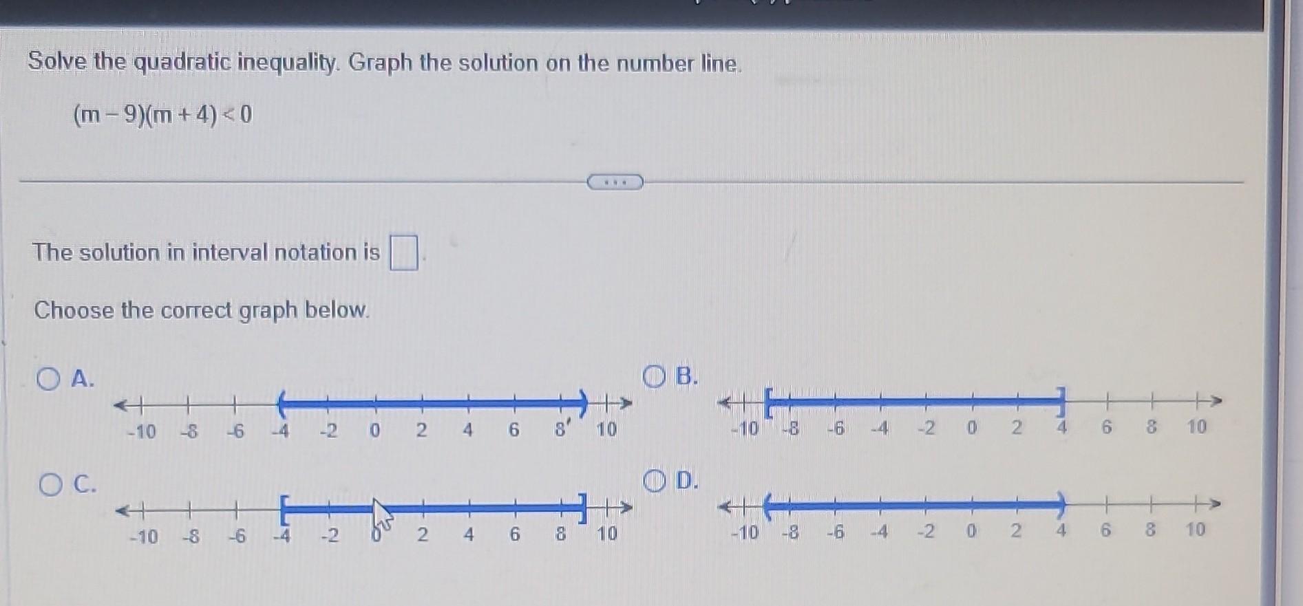 Solved Solve the quadratic inequality. Graph the solution on | Chegg.com