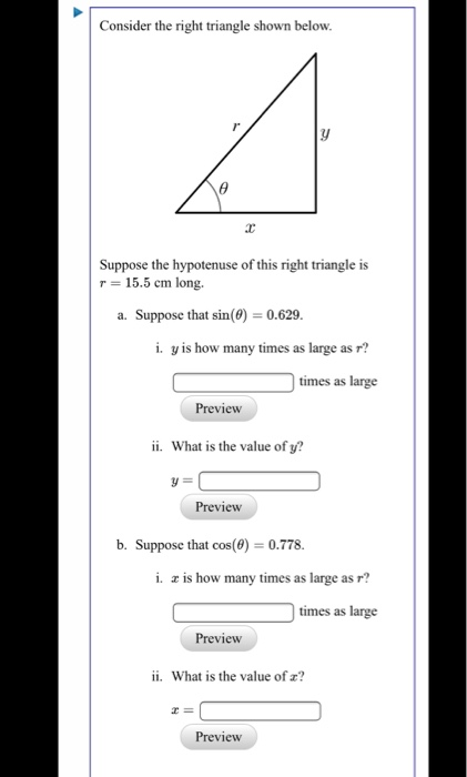 Solved Consider the right triangle shown below. Suppose the | Chegg.com