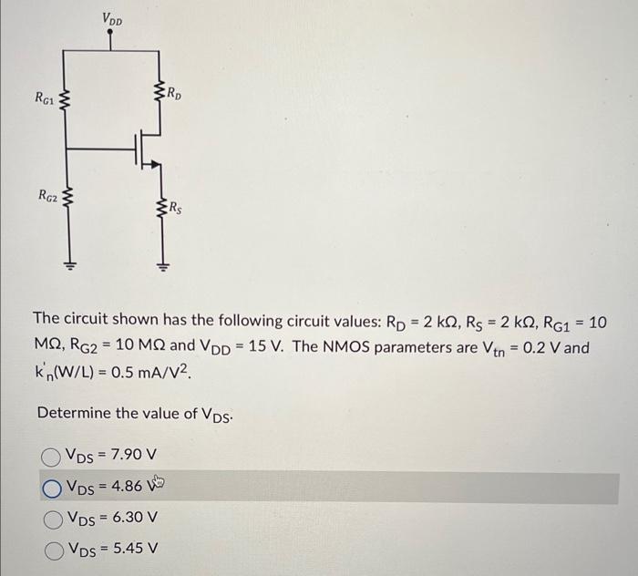 Solved The circuit shown has the following circuit values: | Chegg.com