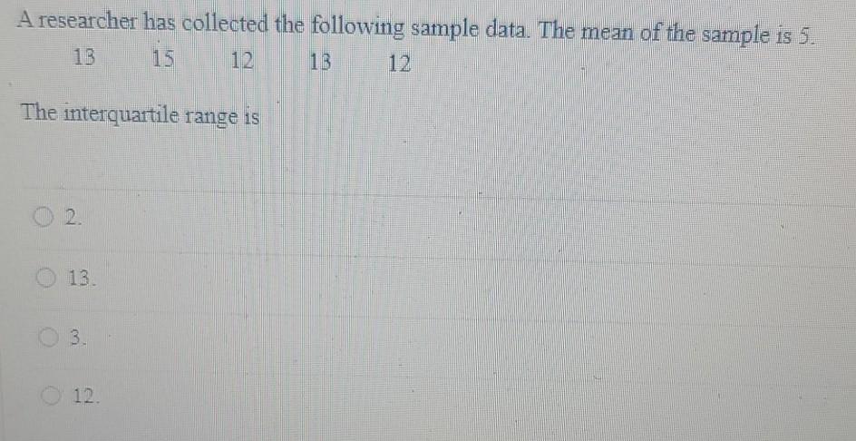 Solved A researcher has collected the following sample data. | Chegg.com Solved A researcher has collected the following sample data. | Chegg.com
