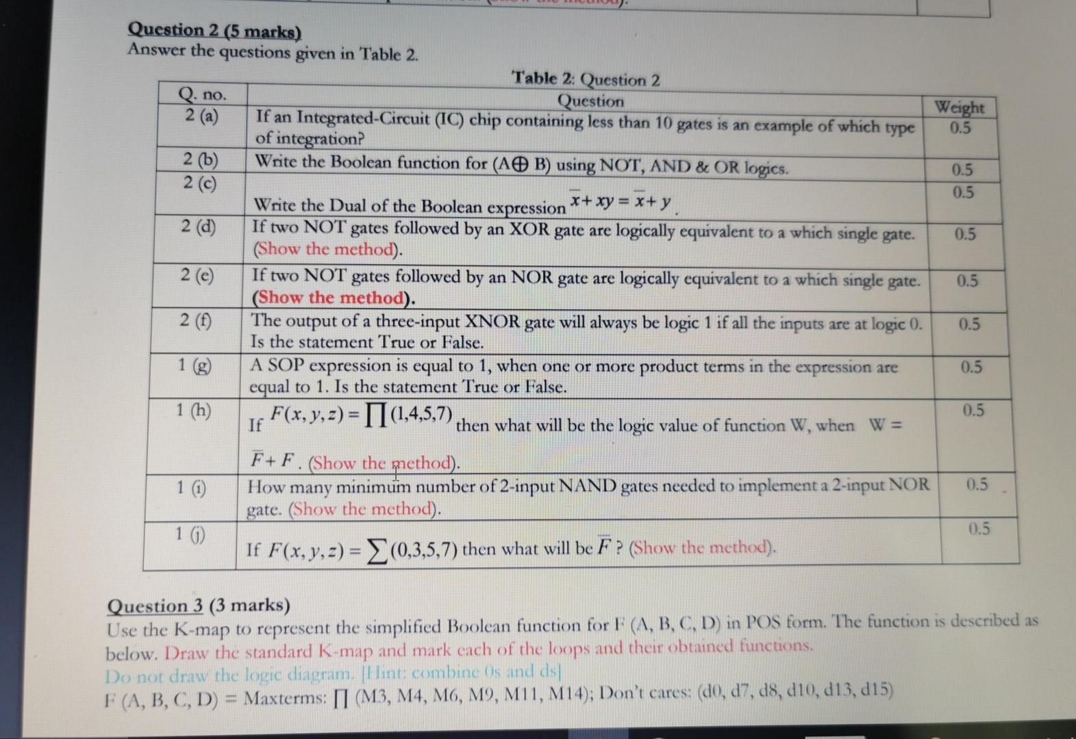 Solved 2 (a) 2 (b) 2 (c) 2 (d) 2(e) Question 2 (5 marks) | Chegg.com