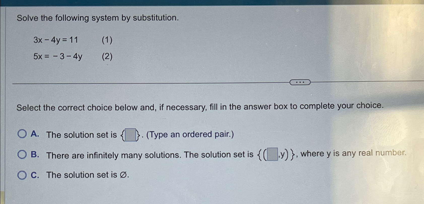 Solved Solve the following system by | Chegg.com