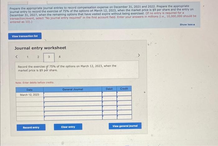 Solved Exercise 19-8 (Algo) Stock options exercise; | Chegg.com