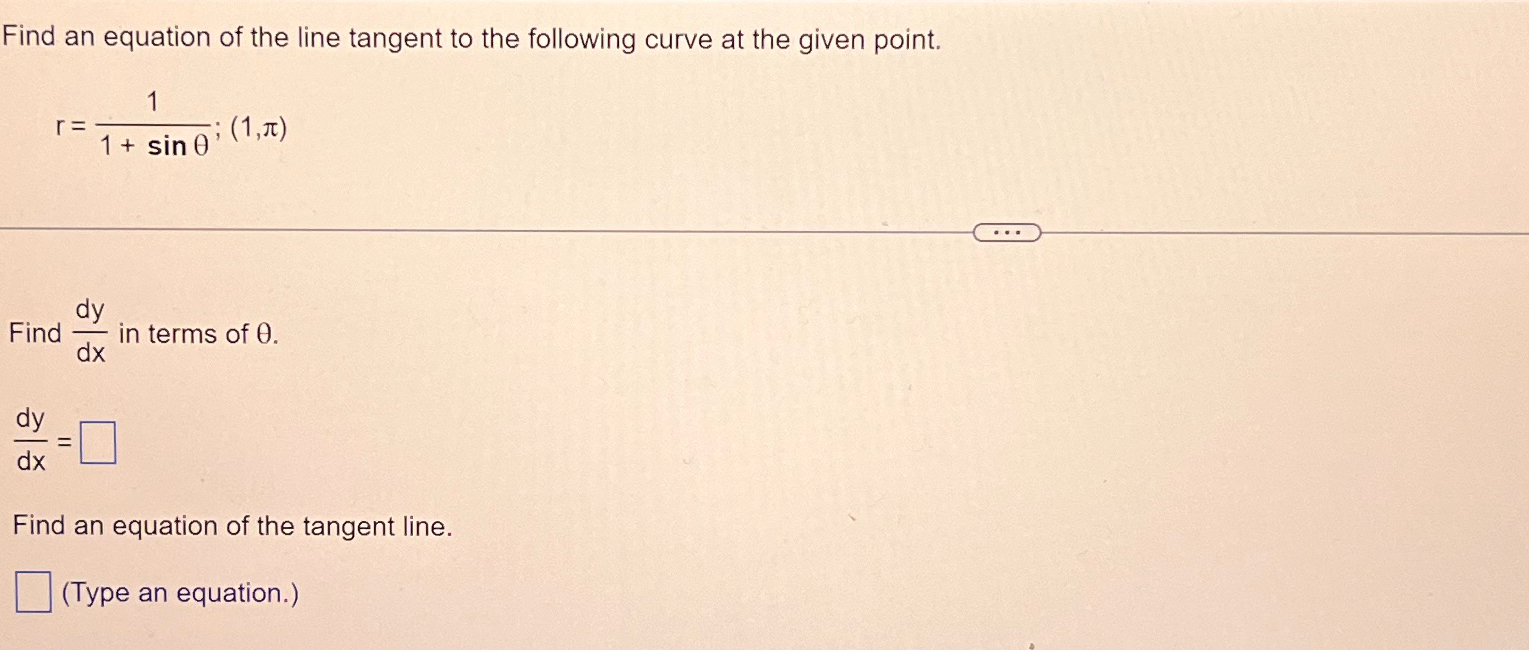 Solved Find an equation of the line tangent to the following | Chegg.com