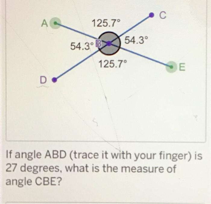 Solved If angle ABC is 47 degrees, what is the measure of | Chegg.com