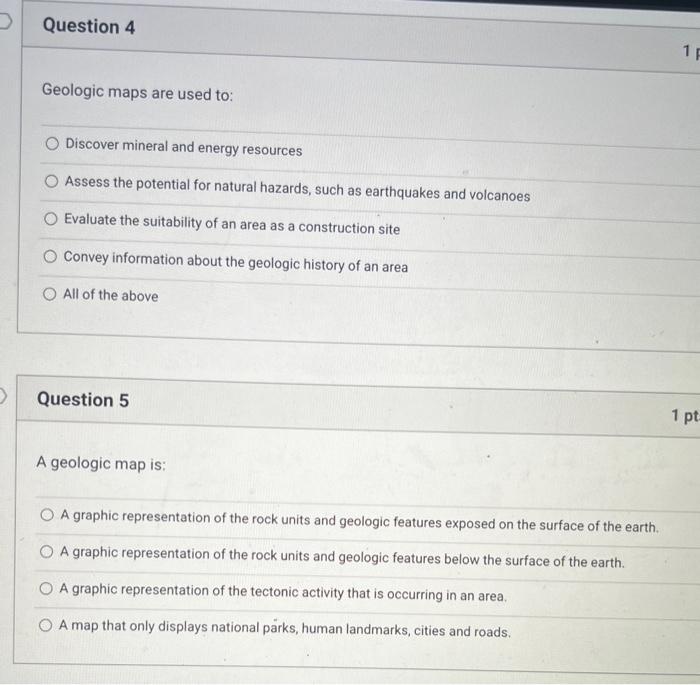 Solved Geologic maps are used to: Discover mineral and | Chegg.com
