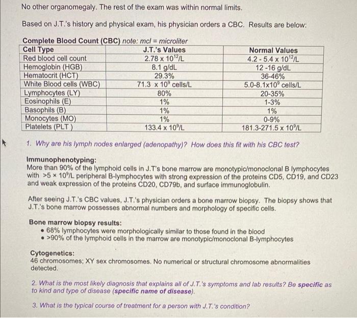 Case Study #1 - Blood Case Study J.T. is a 5-year old | Chegg.com