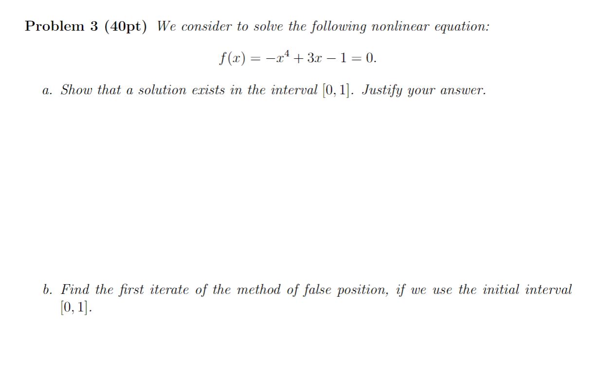 Solved Problem 3(40pt) ﻿We consider to solve the following | Chegg.com