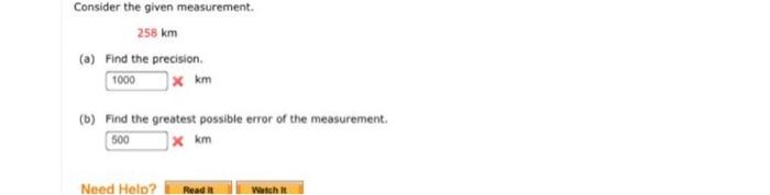 Solved Consider the given measurement. 258 km (ə) Find the | Chegg.com