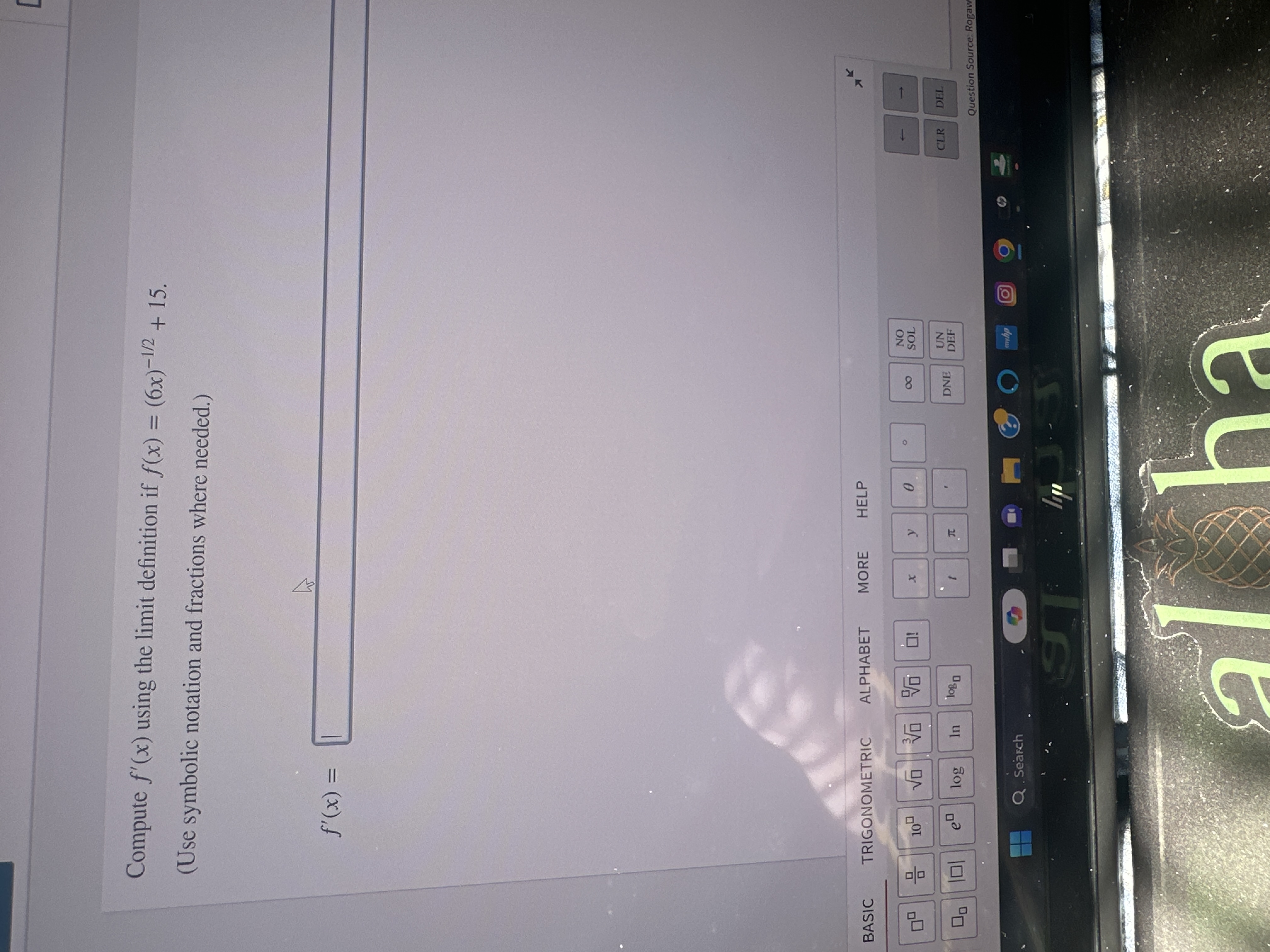 Solved Compute f'(x) ﻿using the limit definition if | Chegg.com