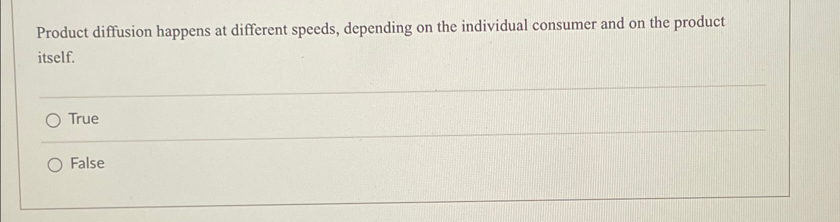 Solved Product diffusion happens at different speeds, | Chegg.com