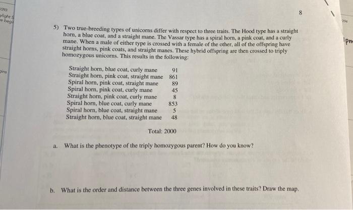 Solved 293 ylights beg 294 por ins 5) Two true-breeding | Chegg.com