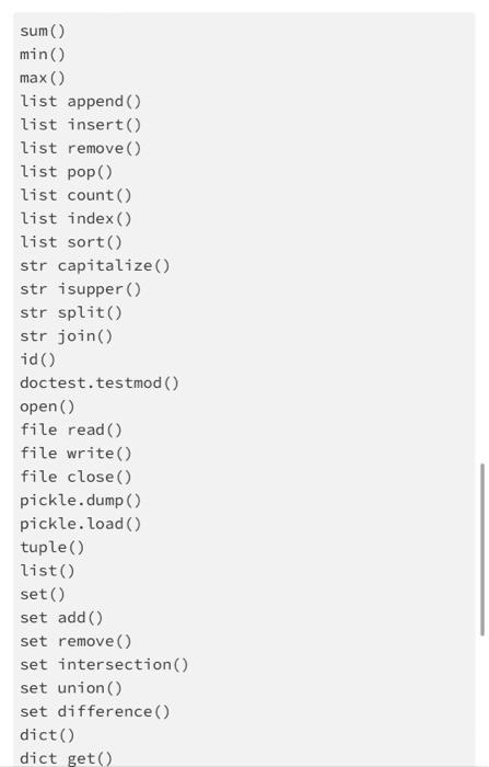 Write the following functions in a file | Chegg.com