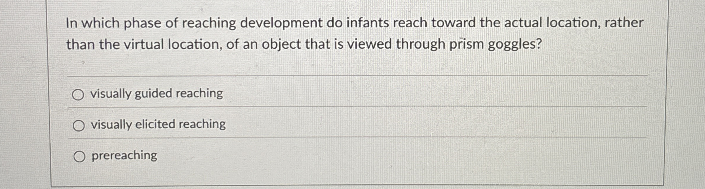 Solved In which phase of reaching development do infants | Chegg.com