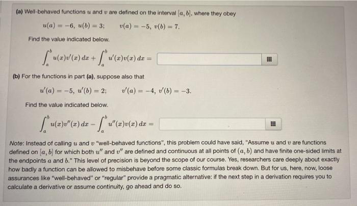 Solved (a) Well-behaved functions u and v are defined on the | Chegg.com