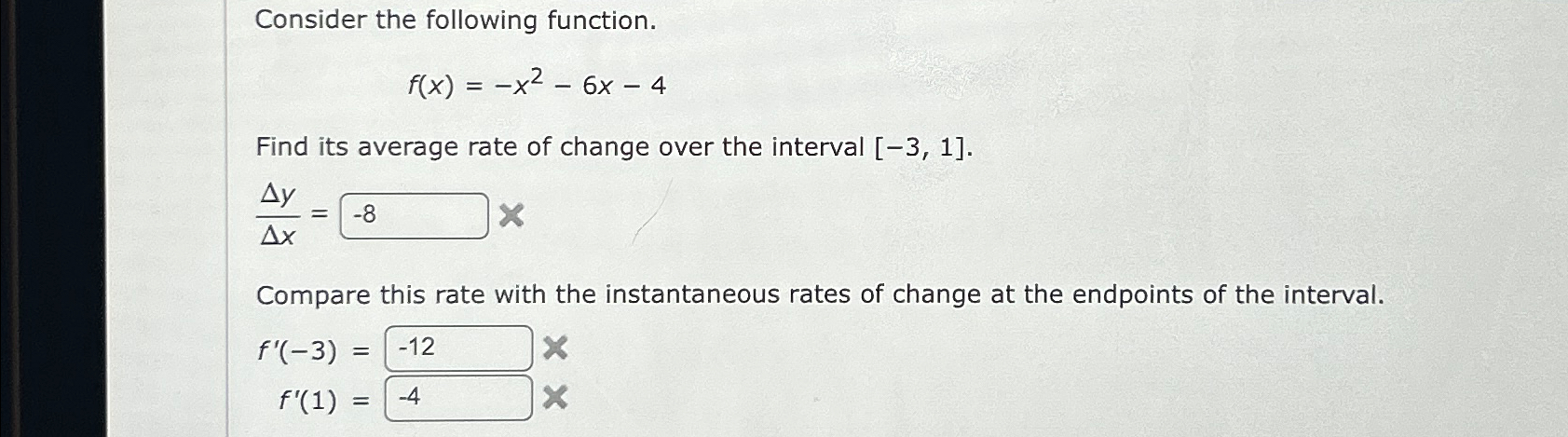 Solved Consider the following function.f(x)=-x2-6x-4Find its | Chegg.com