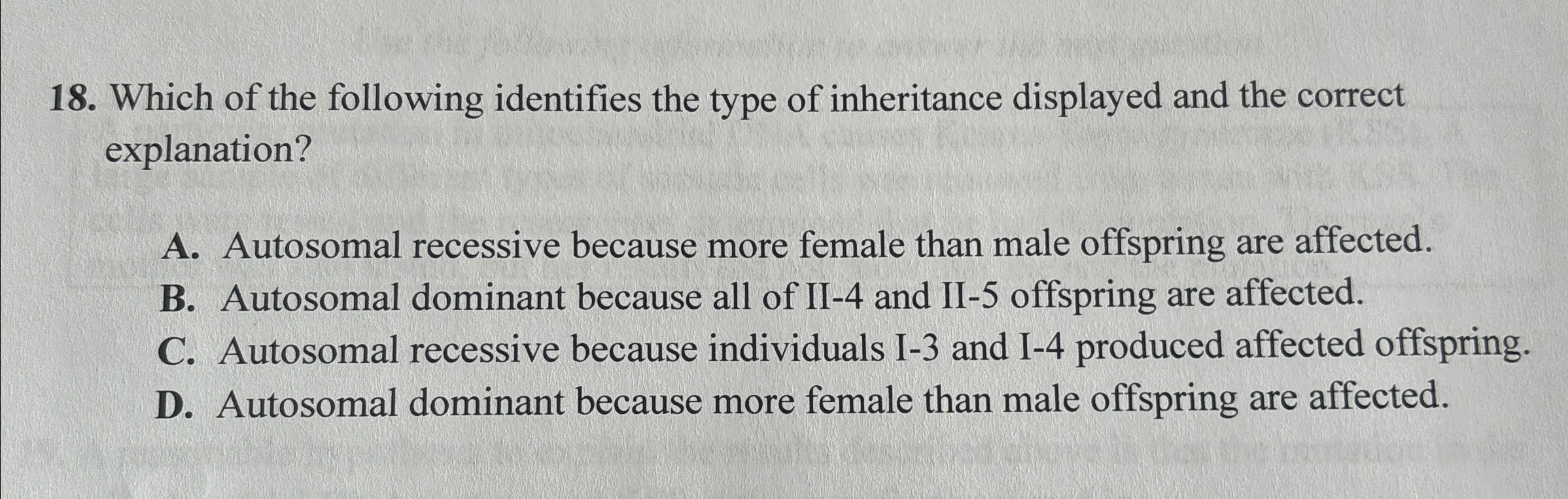 Solved Which of the following identifies the type of | Chegg.com