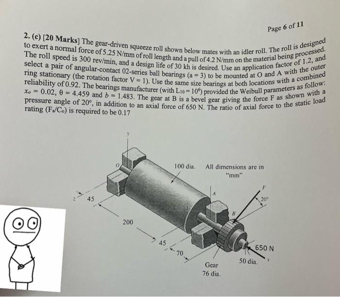 Solved 2. (c) [ 20 Marks] The gear-driven squeeze roll shown | Chegg.com