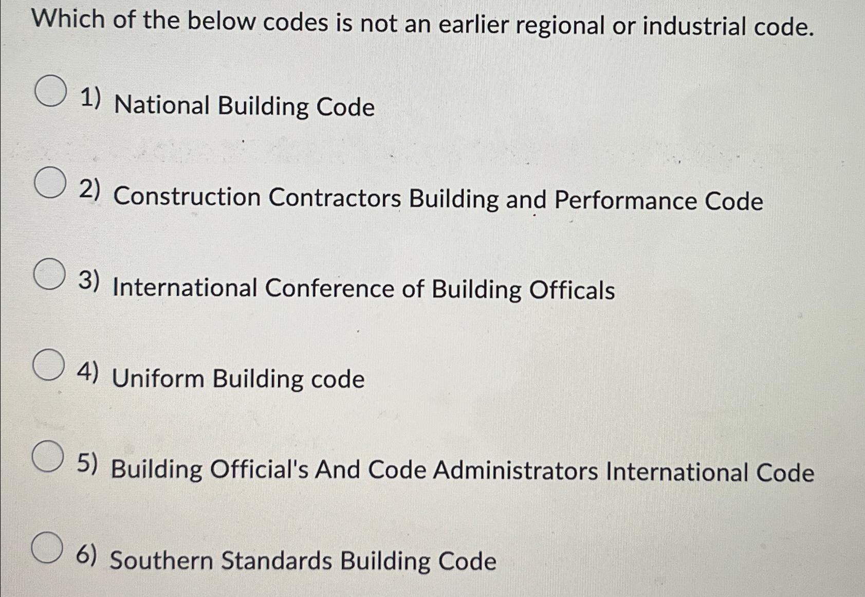 Solved Which of the below codes is not an earlier regional | Chegg.com