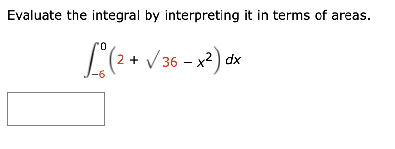 Solved Evaluate the integral by ﻿interpreting it in ﻿terms | Chegg.com