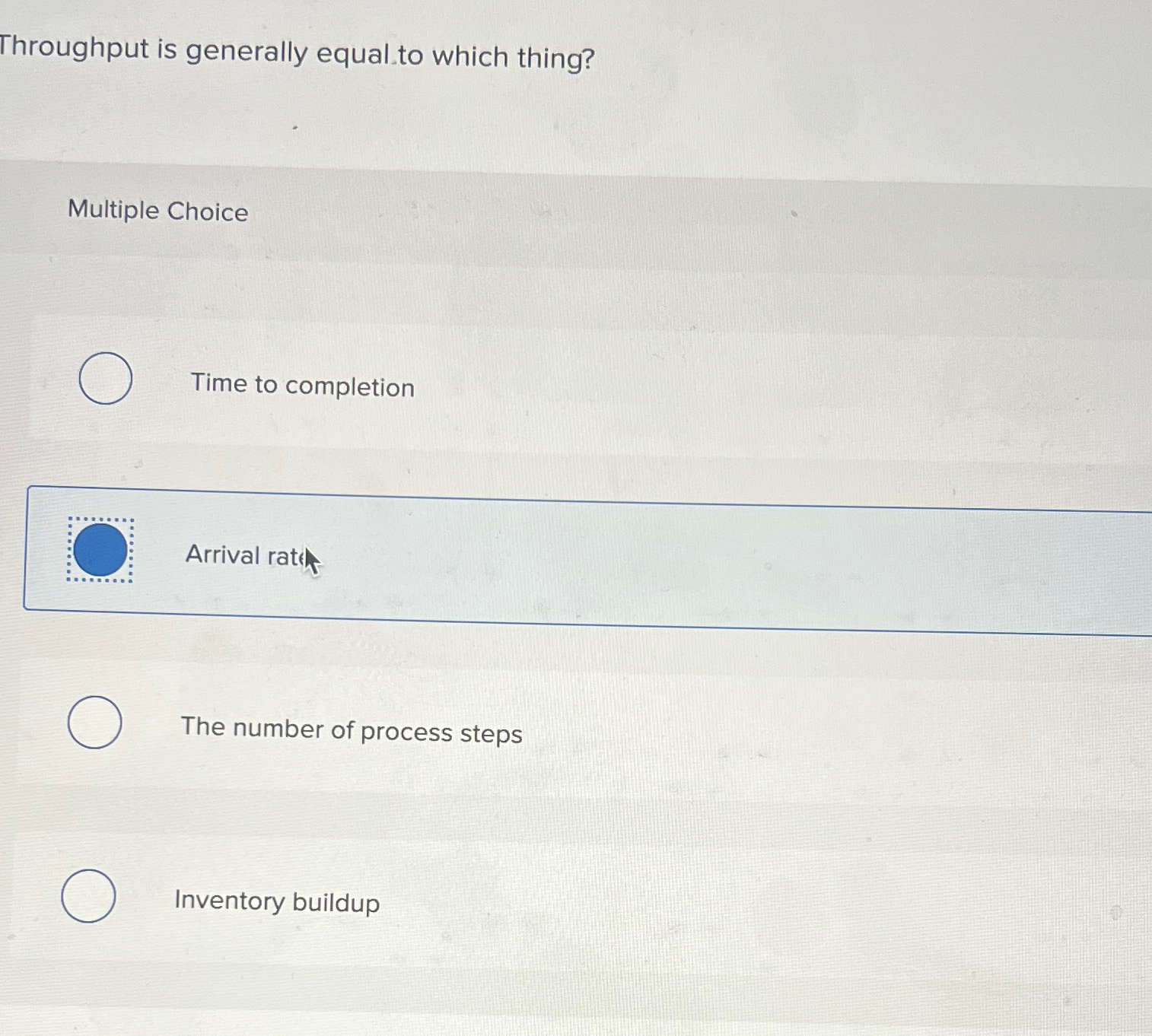 Solved Throughput is generally equal to which thing?Multiple | Chegg.com